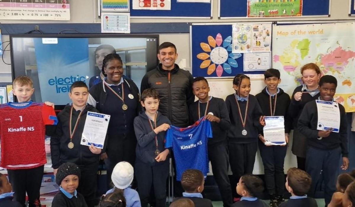 Former Mayo footballer Shairoze Akram pays visit to Kinaffe school ...